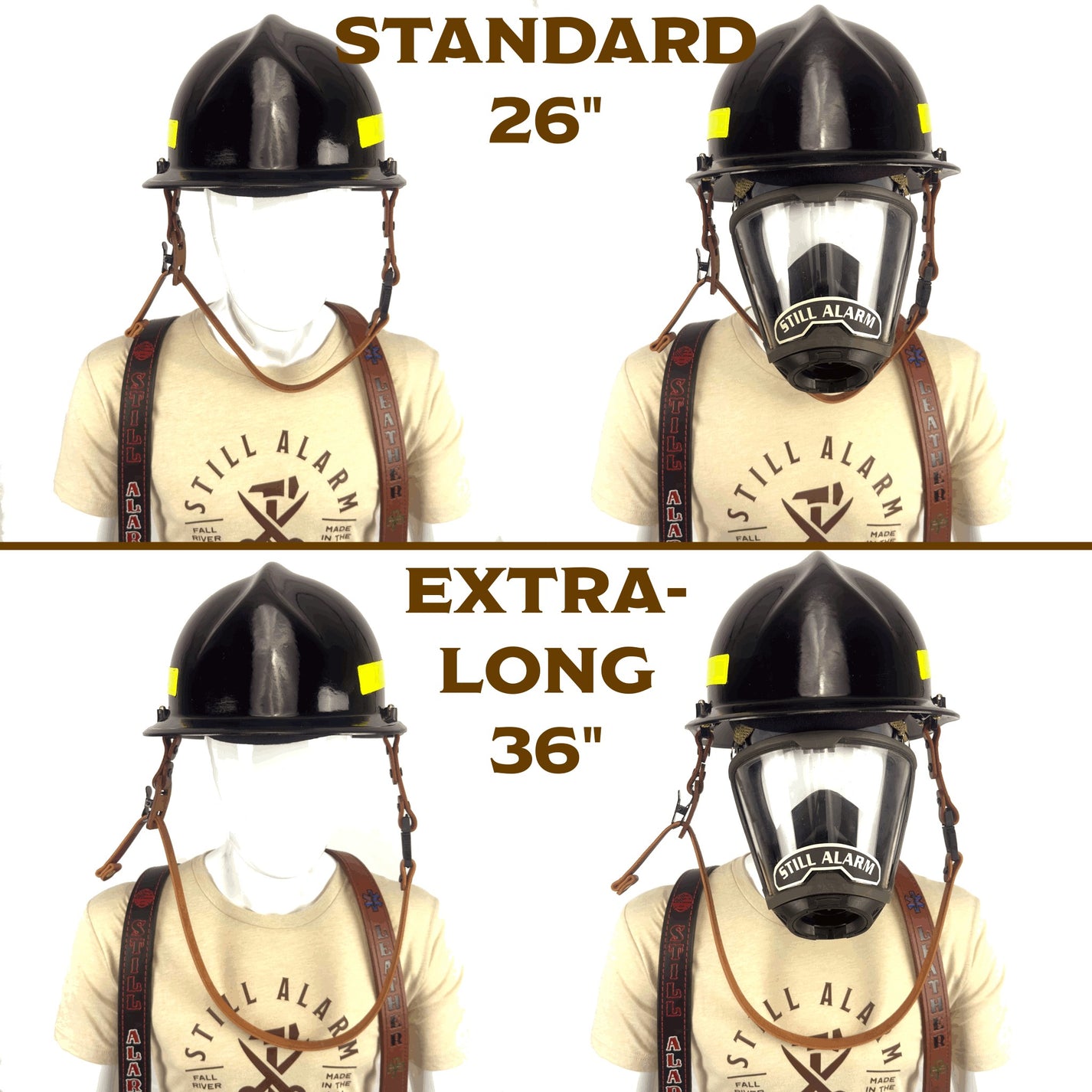 Firefighter Leather Chin Strap - Extra Long – Still Alarm Leather